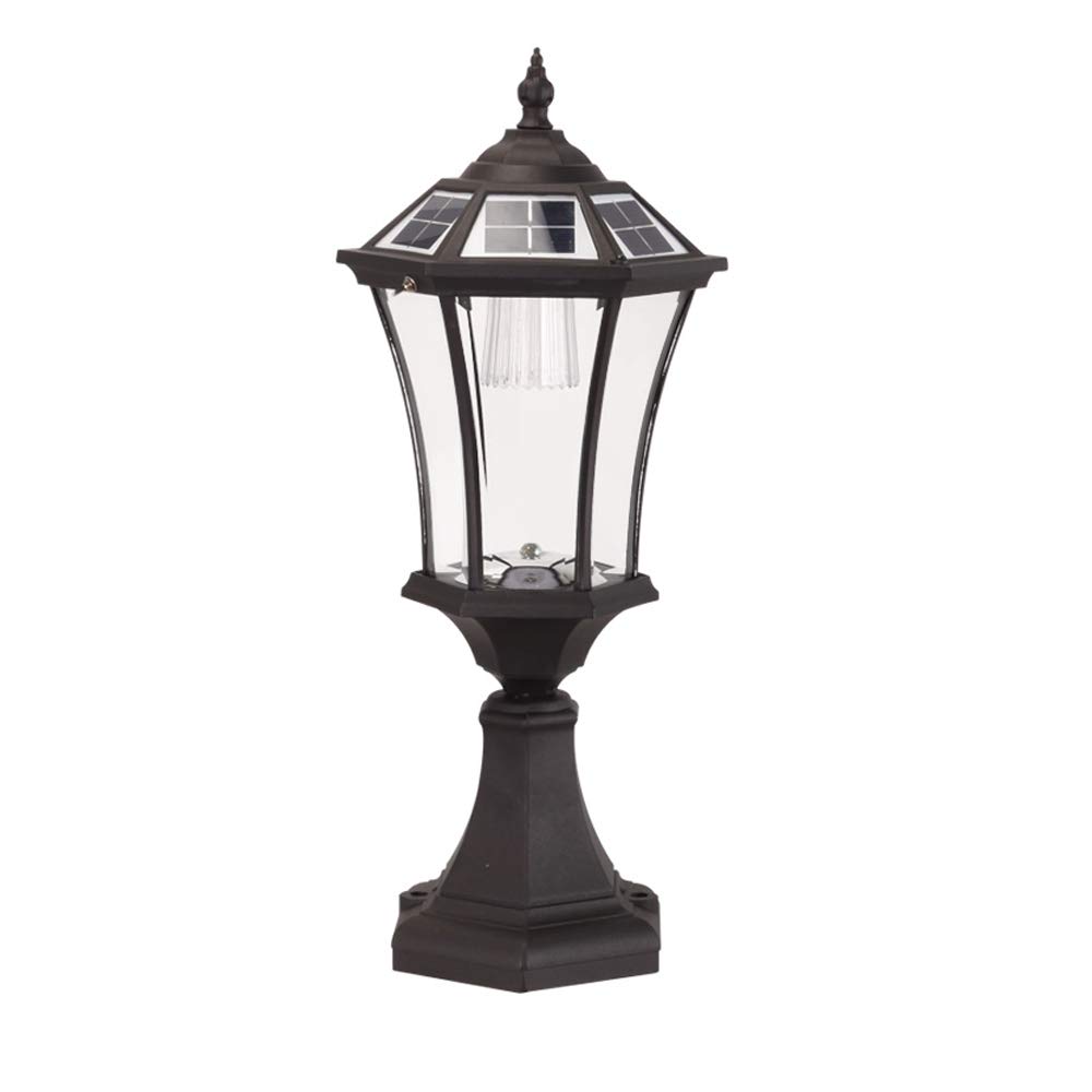 Modenny Outdoor Waterproof Solar Pillar Wall Lamp LED Villas Exterior Column Lights Garden Porch Home Landscape Lighting Streetlights Aluminum Terrace Community Pillar Post Light
