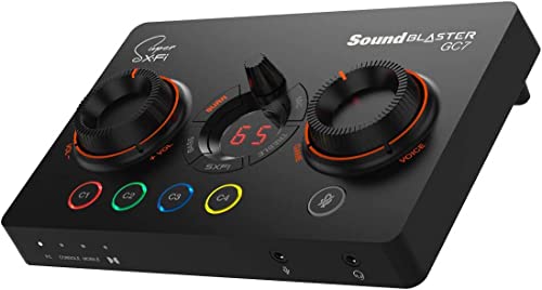 Creative Sound Blaster GC7 Game Streaming DAC Amp ft Programmable Buttons, 7.1 Virtual Surround, External USB Sound Card for Gaming PC, GameVoice Mix, for PC, PS4/PS5, Nintendo Switch, Xbox (Renewed)