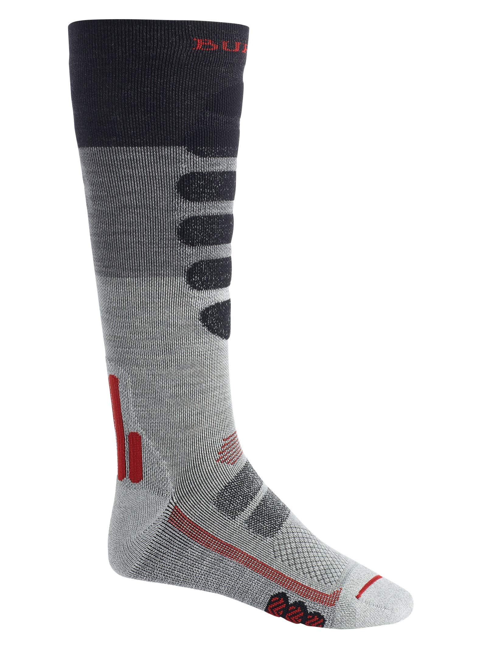 Burton Men's Performance + Lightweight Compression Socks, Gray Heather Block, S