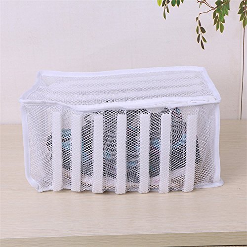 TanQiang Zippered Laundry Footwear Mesh Wash Bag Sneaker Washer Dryer White Shoes Clothes Washing Bag Home Cleaning Storage Tool Supplies