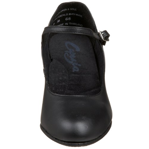 Capezio Student Footlight Character Dance Shoes, Professional Dance Shoes For Women With Non-Slip Heel, Leather Upper & Comfortable Design, Stylish & Supportive Character Shoe - Black, Size 9.5