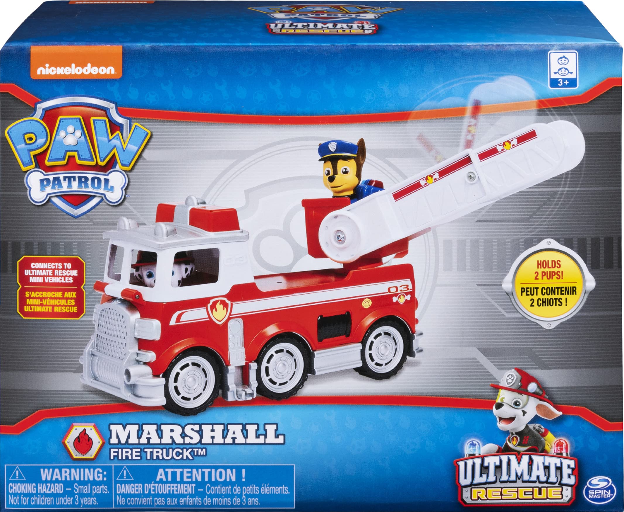 Paw Patrol Ultimate Rescue - Marshall's Ultimate Rescue Fire Truck with Moving Ladder and Flip-Open Front Cab, Ages 3 and Up