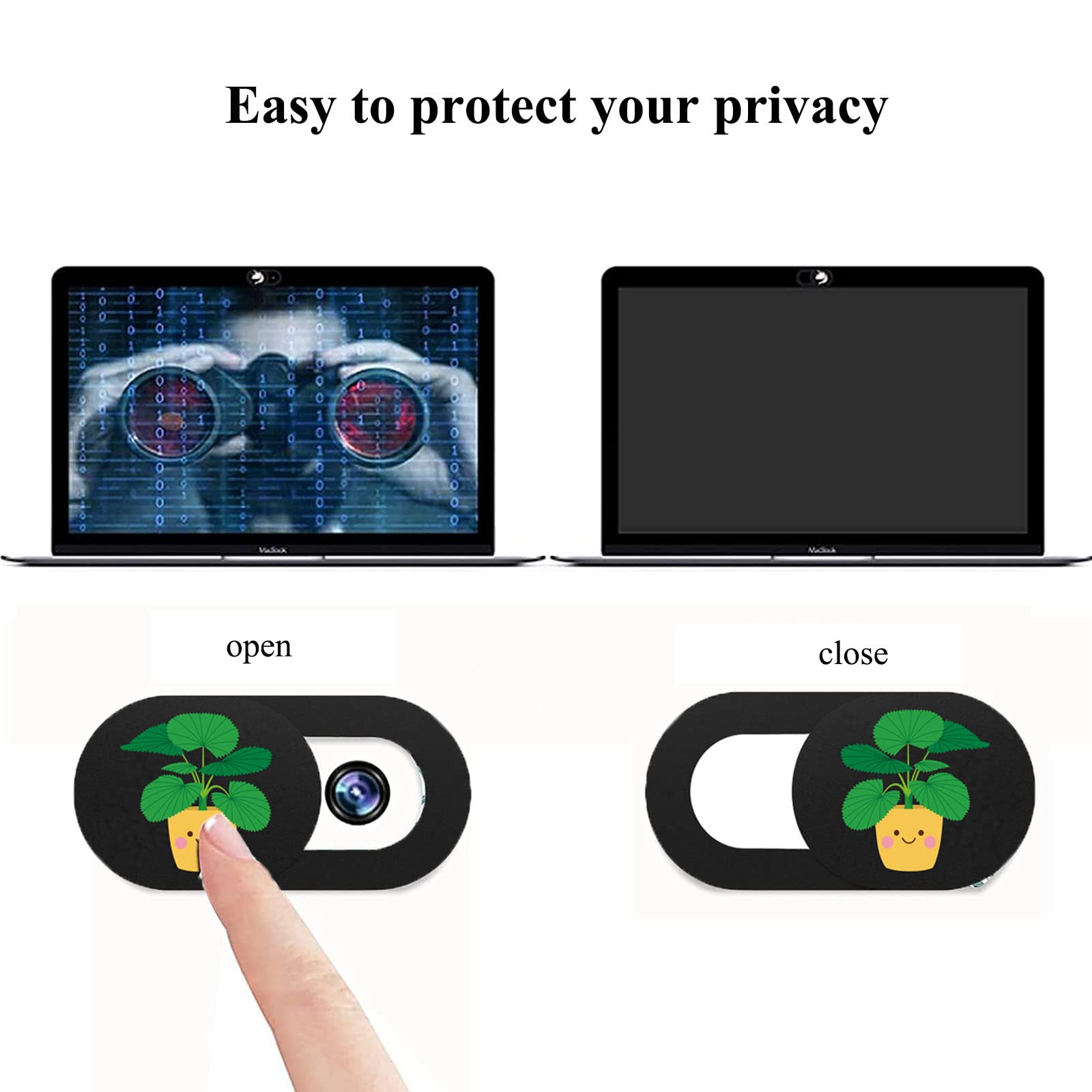 Computer Camera Cover Webcam Sliding Front Camera Cover Webcam Ultra-Slim Privacy Cover for Laptop, PC, Smartphones, Tablets, Noteboook Pro, etc