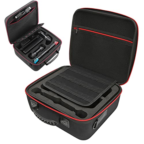 Carrying Case, Shockproof Game Storage Case Portable Foam Padded with Shoulder Strap for Game Console
