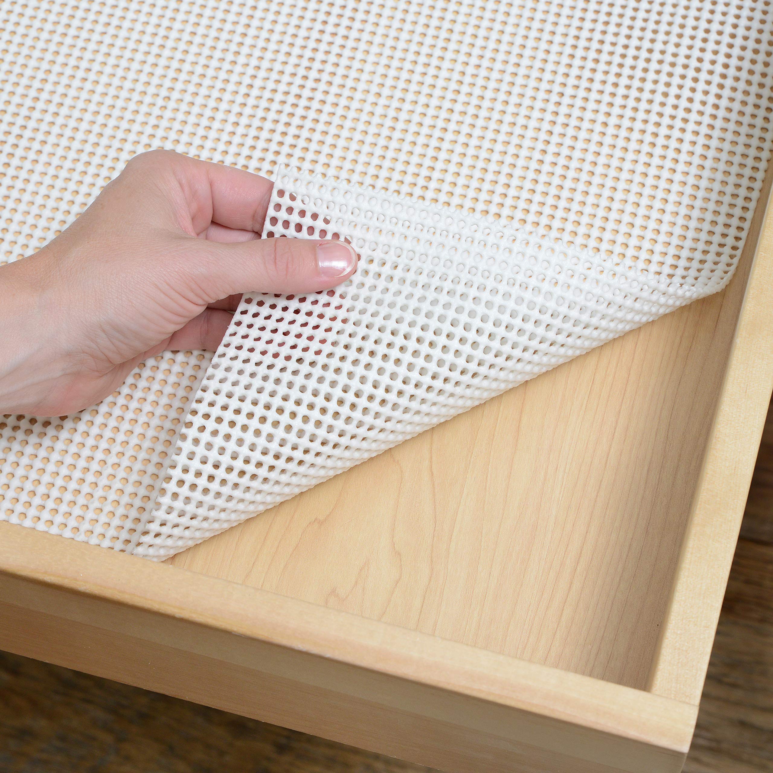 Con-Tact Brand Grip Premium Shelf Liner, Thick and Non-Adhesive Drawer Liner, Multi-Purpose and Easy to Use, 12" x 4', Bright White, Pack of 6