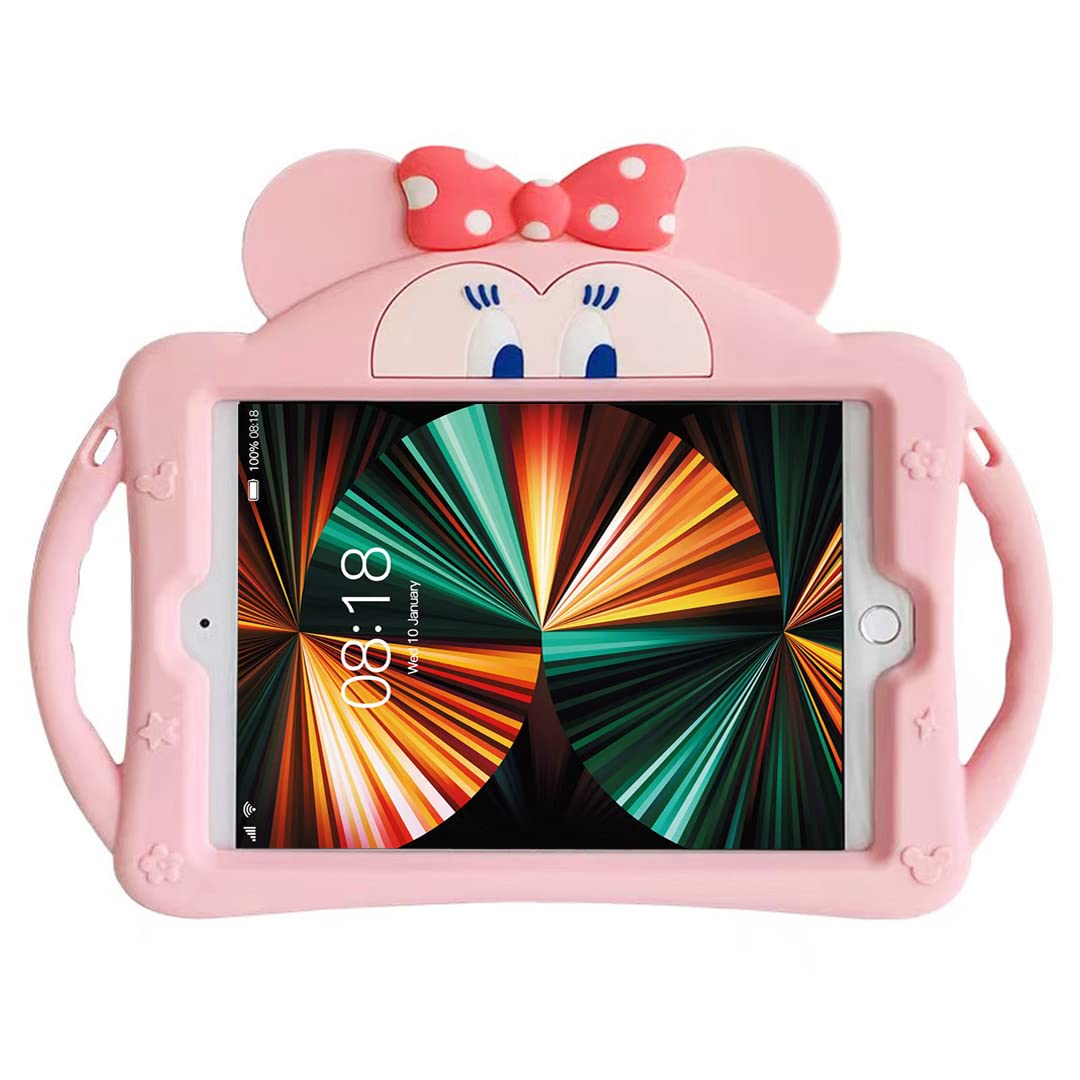 Compatible with iPad 9th Generation Case 2021/iPad 8th Generation Case 2020 10.2 Inch, iPad 7th Gen 2019 Case,Cute Cartoon with Stand Case (Pink)