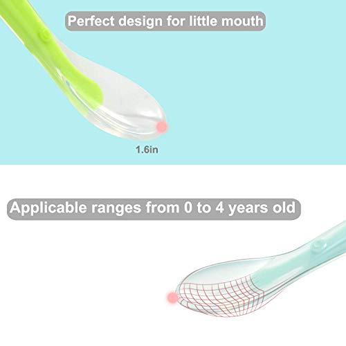 PandaEar Baby Silicone Soft Spoons| Training Feeding for Kids Toddlers Children and Infants| BPA Free 6 Pack| Great Gift Set |Gum-Friendly First Stage