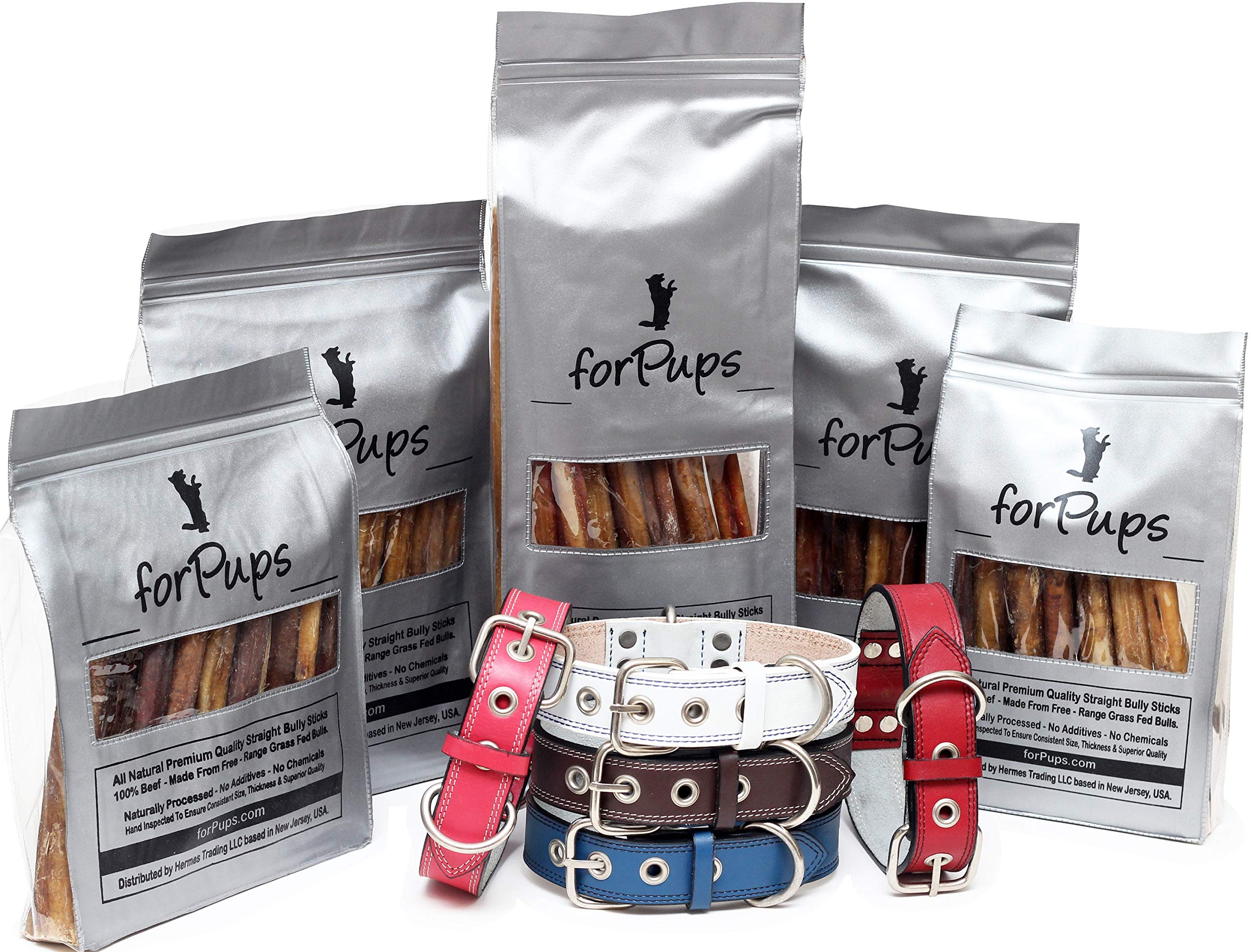 forPups Thick Bully Sticks (1 Pound - 8 Inch) (16 oz Pack) - All Natural, Grass-Fed, Non-GMO (8") (1 lb) 100% Beef Pizzle Dog Chews, Fully Digestible, Best Dental Treats
