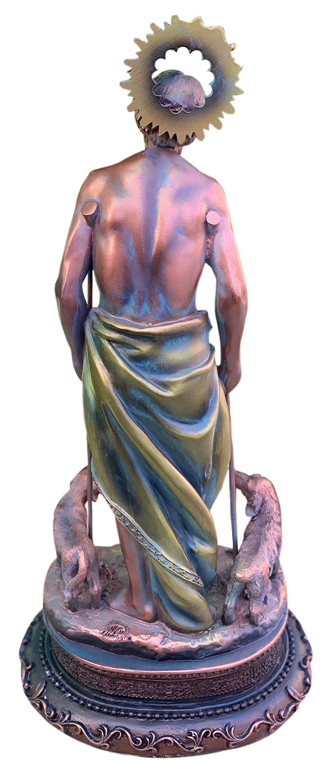 San Lazaro Statue 13" Inch Saint Lazarus Saint Religious Figure Copper Color