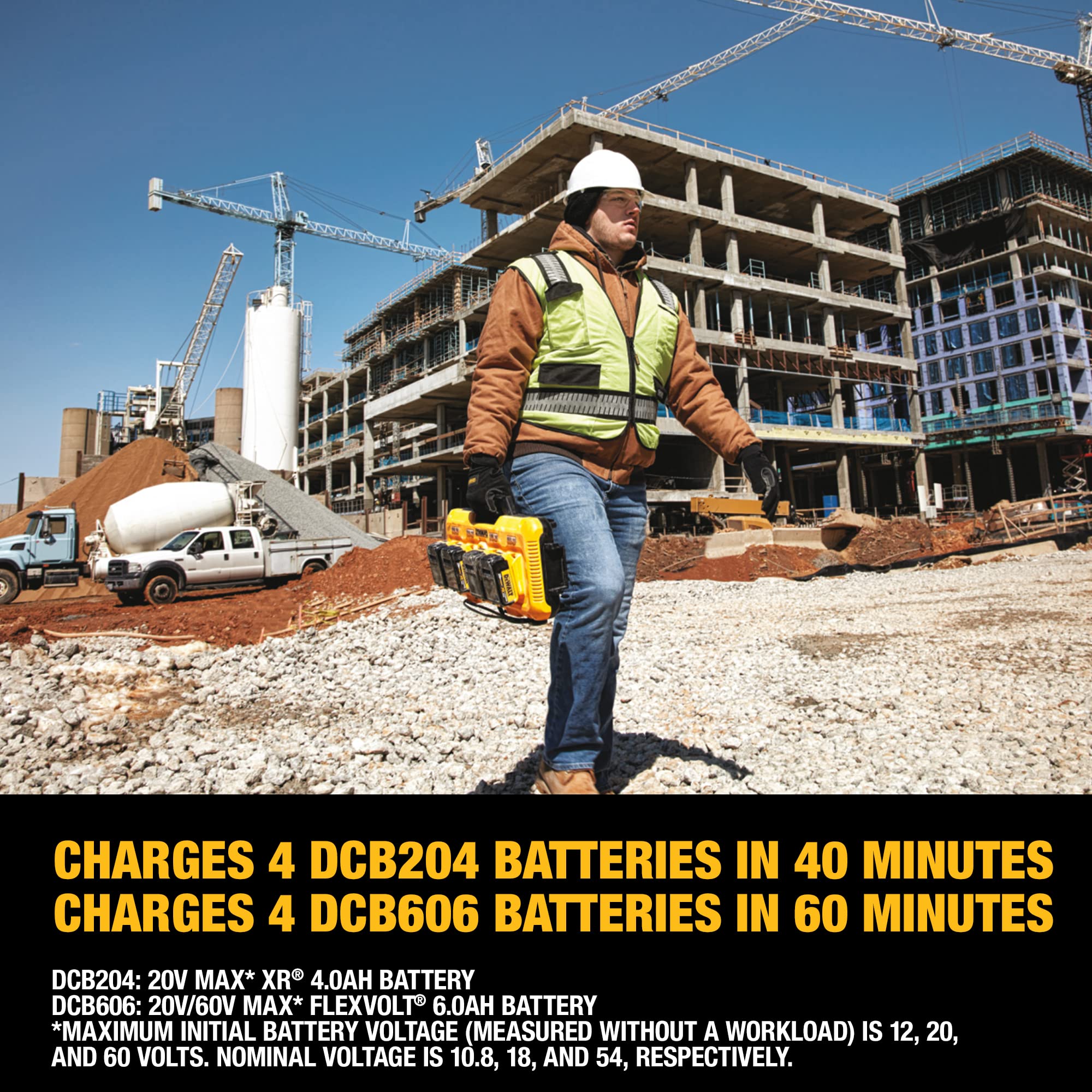 DEWALT 20V MAX Battery Charger, 4-Ports, Simultaneous Charging for 12V and 20V Max Batteries (DCB104)