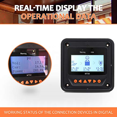 EPEVER MT-50 Remote Meter MT-50 Solar Controller LCD Display Remote Meter Fit for TracerAN, BN, TRIRON Series Solar Panel Battery Regulator