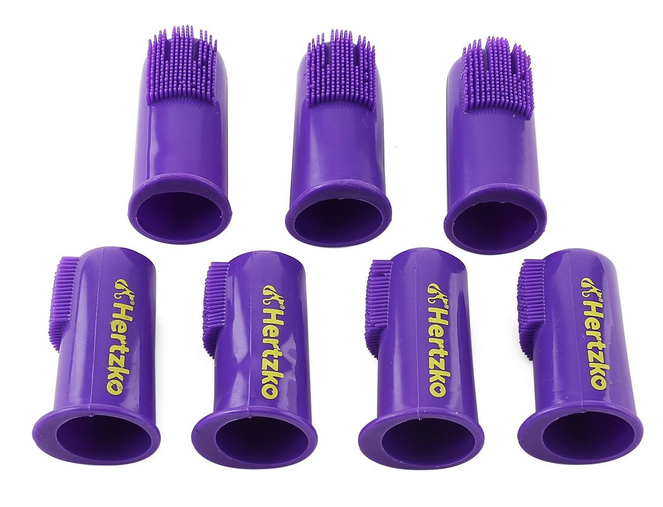 Hertzko Dog and Cat Finger Toothbrush 7-Pack for Small & Large Breeds - Advanced Oral Care, Easy Control - Dog Finger Toothbrush Small Breed Pink, Cat Toothbrush, Cat Finger Brush for Cats Teeth