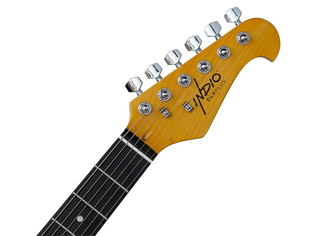 Monoprice Indio Series 6 String Solid-Body Electric Guitar, Right, Cherry Red Burst (610192)