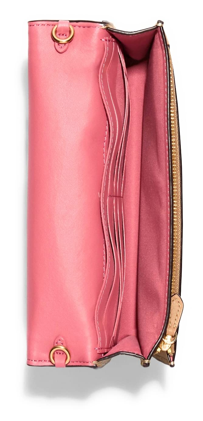 Coach Anna Foldover Clutch Crossbody in Signature Jacquard With Stripes