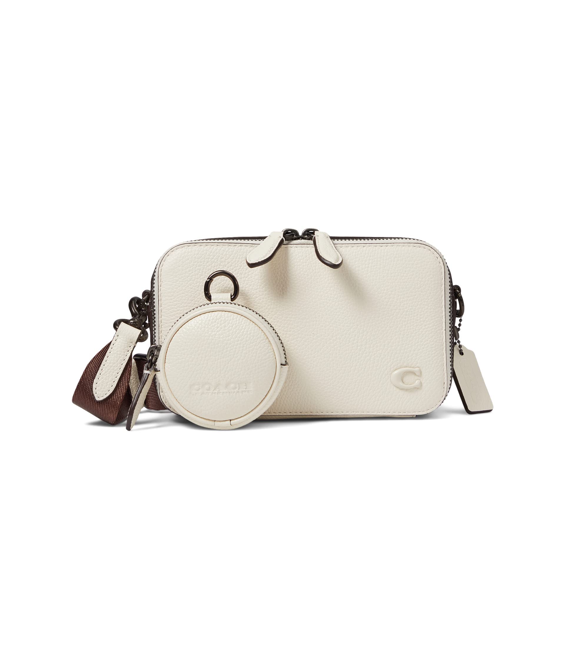 Coach Charter Slim Crossbody in Pebble Leather with Sculpted C Hardware Branding Pool One Size