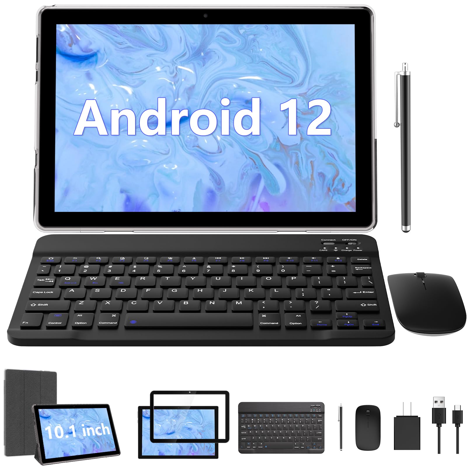 BYANDBY 10 inch Tablets,Android 11.0 Tablets with Case, 64GB ROM (512GB Expandable Storage) Quad Core Processor, IPS Touch Screen, 8MP Camera, WiFi, 6000mah Battery, (with Pen)