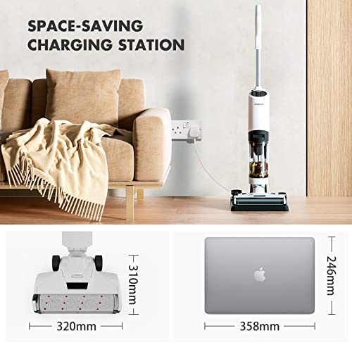 Neakasa Powersrub 2 Cordless Wet Dry Vacuum 3 in 1 Floor Cleaner and Mop One-Step Cleaning for Hard Floors and Carpet with Self-Cleaning System and HD Display Ideal for Daily Messes and Pet Hair