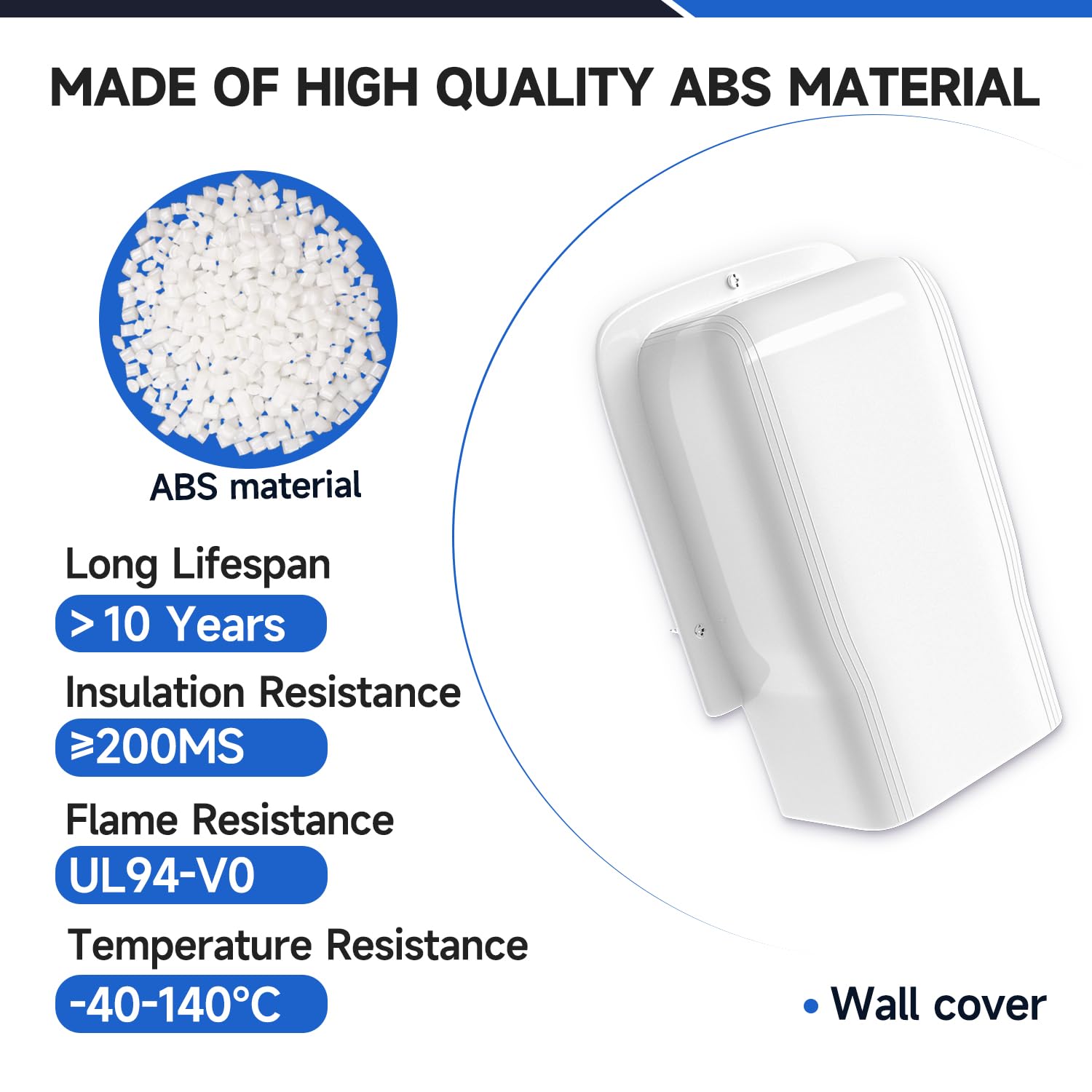 Cestluck 3" Entry Wall Cover, Decorative PVC Line Set Cover Kit Parts Accessories for Ductless Mini Split Air Conditioners, Central AC and Heat Pumps