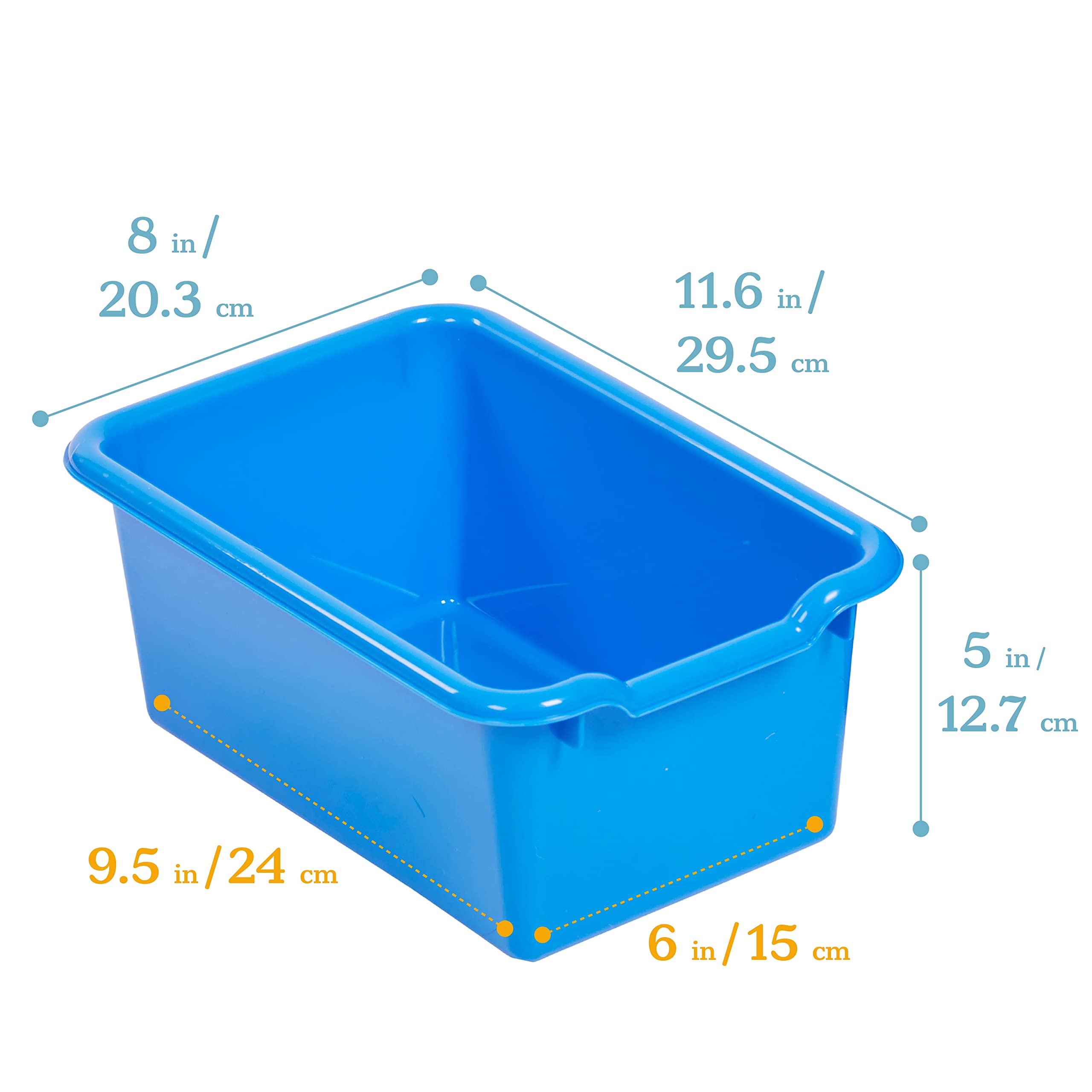 ECR4Kids Scoop Front Storage Bin, Multipurpose Organization, Assorted, 30-Piece