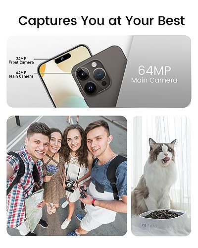 ExAchat A14 Pro Max 5G Unlocked Smartphone, 6GB+256GB Android13 Phone 6.82" FHD+ Display 120Hz 64MP Camera 6800mAh Dual SIM Unlocked Cell Phone GPS/Fingerprint/Face ID