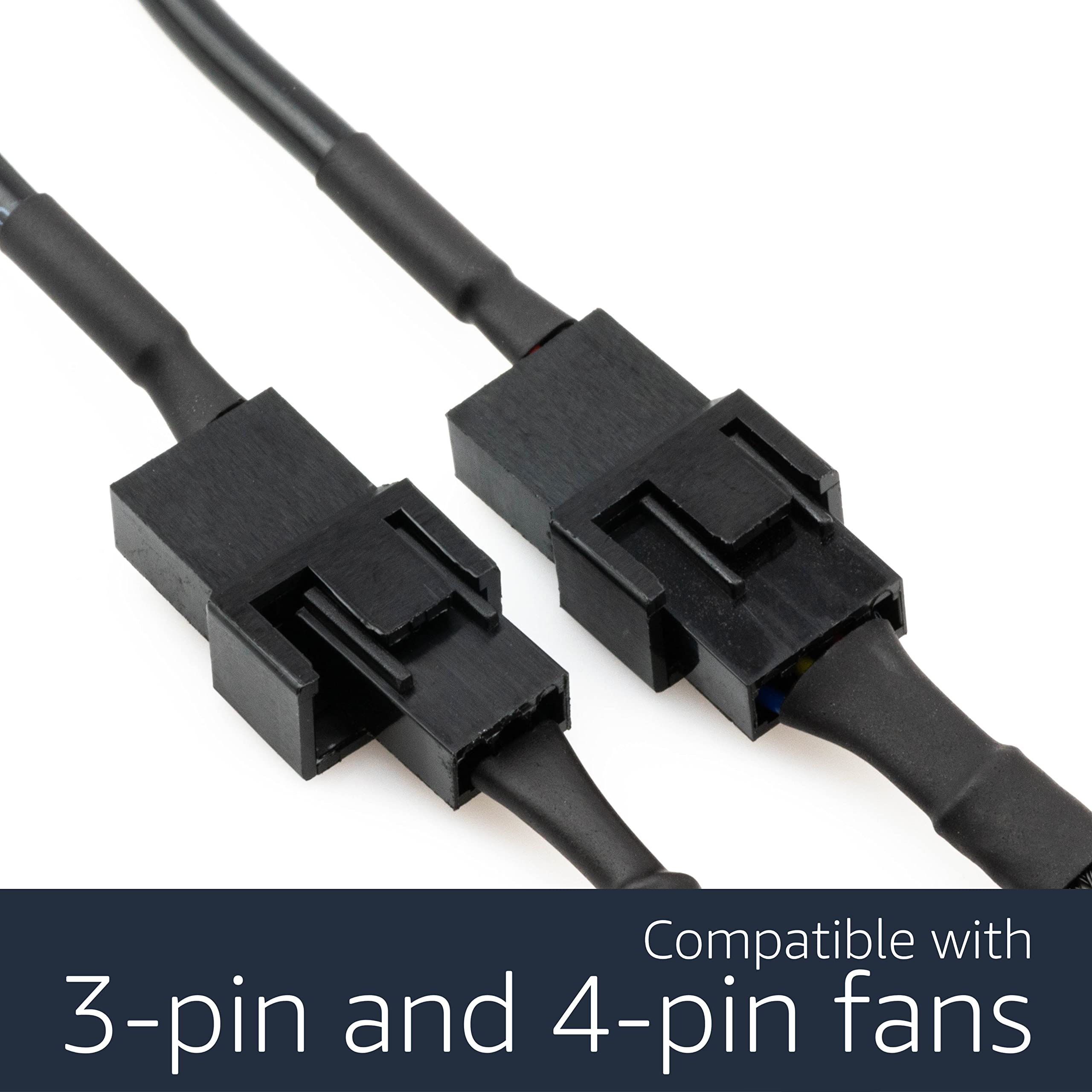 CRJ Three PC Fan Power Supply - 60-Inch, DC 12V1A - AC Power Adapter for Up to Three 3-Pin/4-Pin Computer Fans