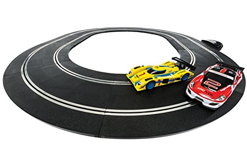 Scalextric LMP & GT Endurance LMP vs GT Oval Slot Car Analog 1:32 Race Track Set C1399T, Yellow/Red & White