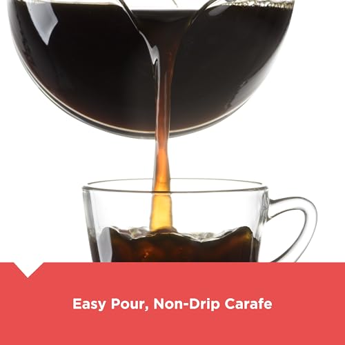 BLACK+DECKER 12-Cup Coffee Maker with Easy On/Off Switch, Easy Pour, Non-Drip Carafe with Removable Filter Basket, Black