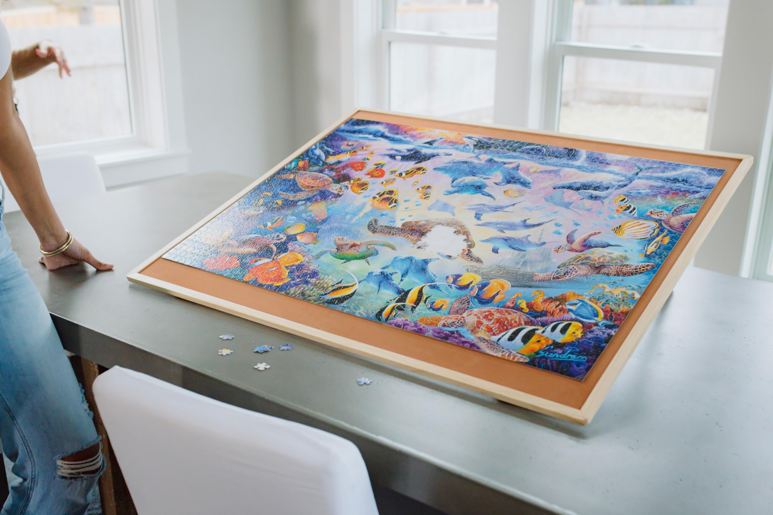 Buffalo Games - Fully Assembled Puzzle Easel - Jigsaw Puzzle Accessory - Mat Surface Puzzle Area - Adult Puzzles up to 2000 PC
