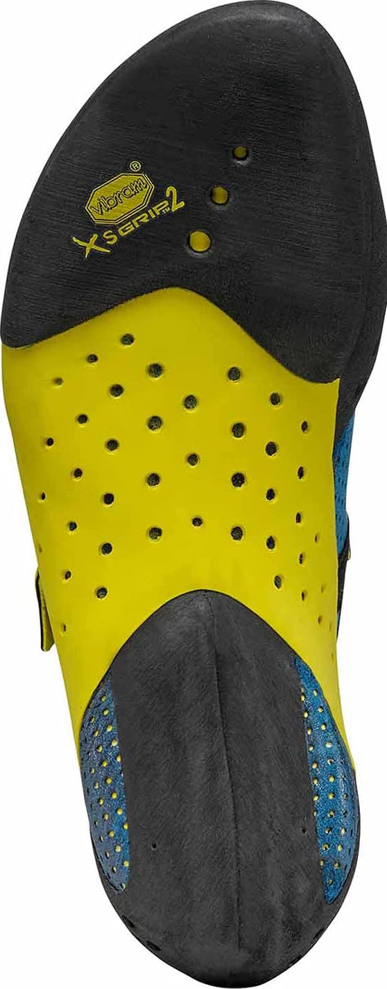 SCARPA Furia Air Rock Climbing Shoes for Sport Climbing and Bouldering - Specialized Performance for Sensitivity and Breathability - Baltic Blue/Yellow - 8-8.5