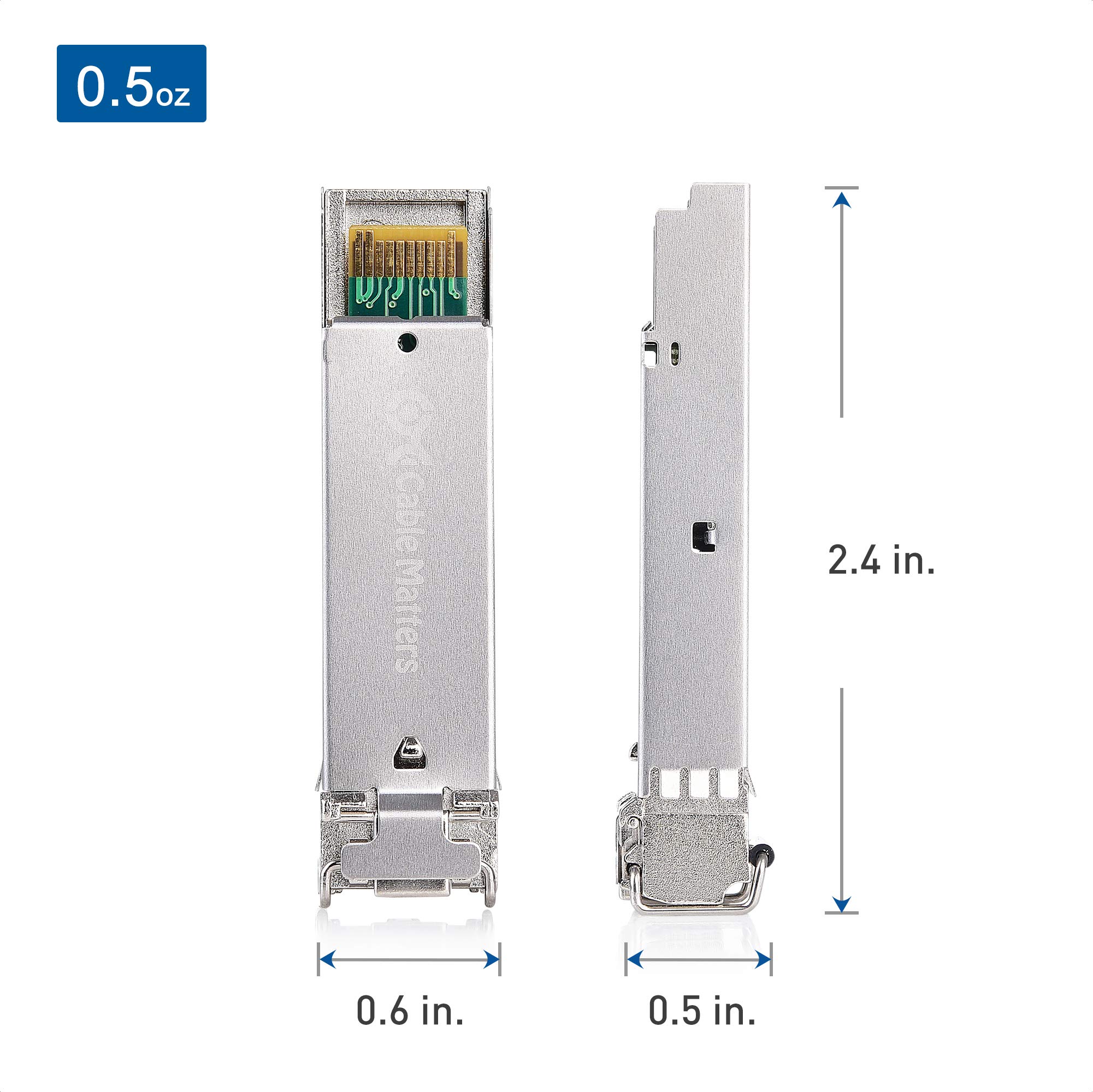 Cable Matters 2-Pack 1000BASE-SX SFP to LC Multi Mode 1G Fiber Transceiver Modular for Cisco, Ubiquiti, TP-Link, Huawei, Mikrotik, Netgear, and Supermicro Equipment