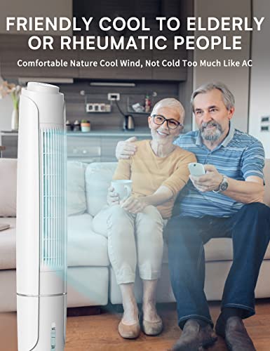 Evaporative Air Cooler Windowless - COMFYHOME 3 IN 1 Portable Evaporative Cooler, 3 Speeds, 60°Oscillation, 12H Timer & Remote, Personal Cooling Fan, Room Air Conditioner for Bedroom Home Office, 43In