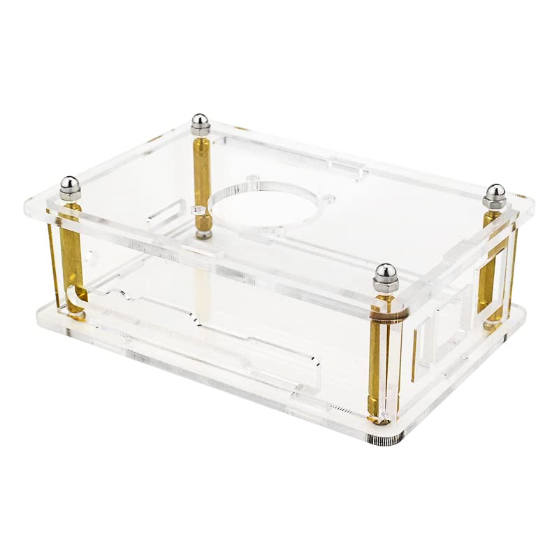Case Fit Compatible for Orang- Pi 5 Acrylic Case Enclouse Clear Box Cover Protecion Shell with Cooling Fan Heatsink Compatible with Orang- Pi 5 Accessories