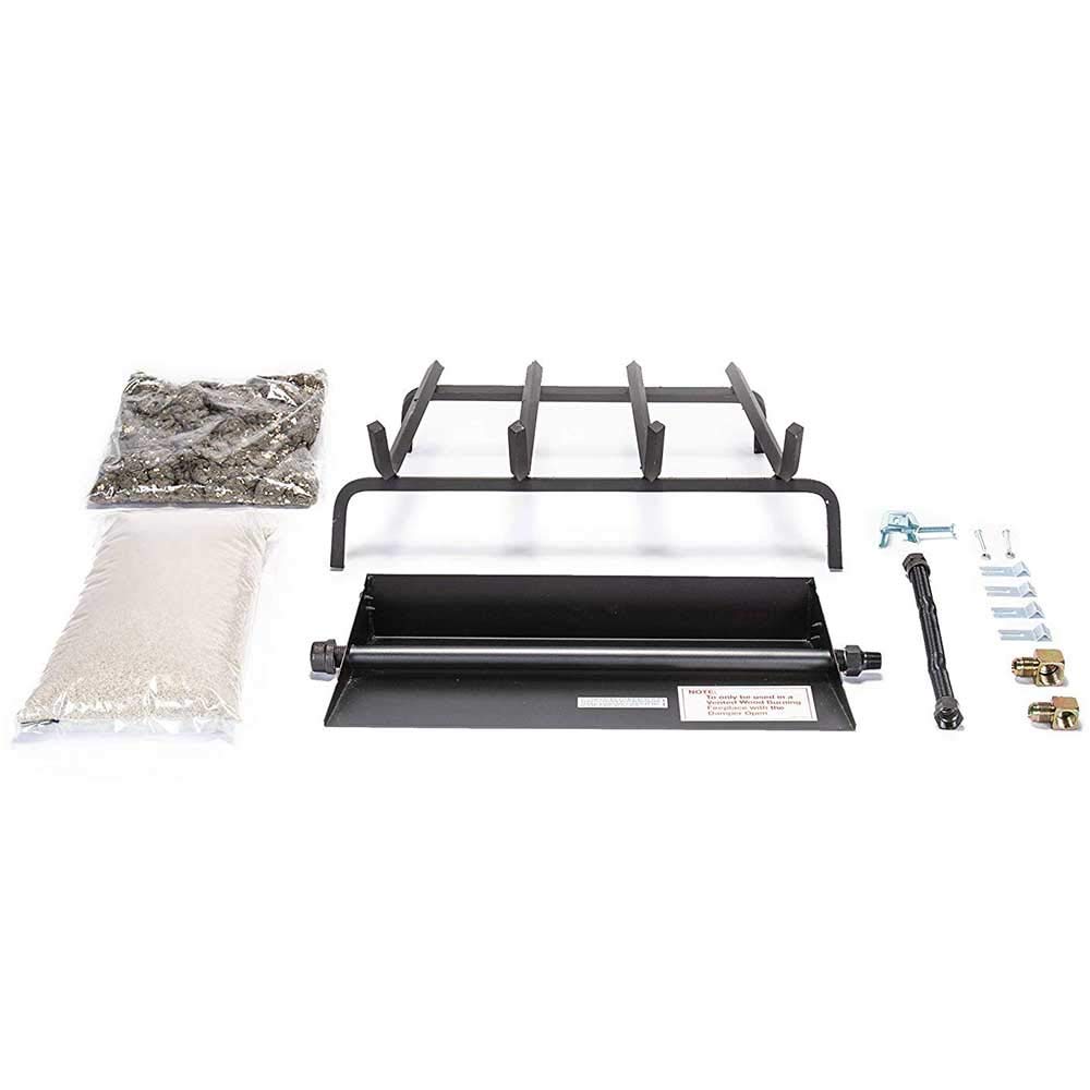 Peterson Fyreside 24-inch Live Oak Log Set with Vented Burner, Auto-Safety Pilot Control Valve and Gas Connection Kit (Propane Gas Only)