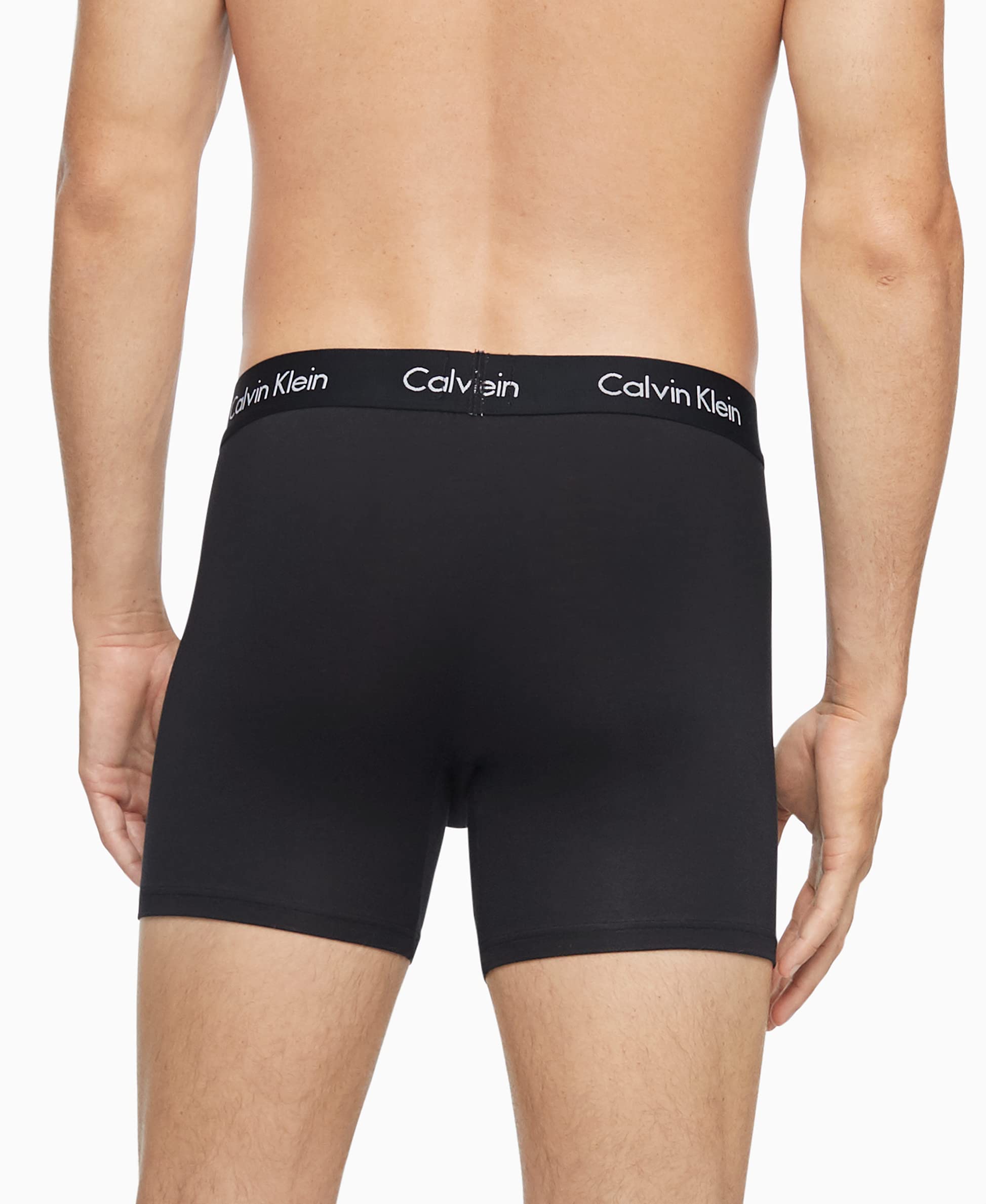 Calvin Klein Men's Underwear Body Modal Boxer Briefs 3 Pack, Black/Black/Black, Large