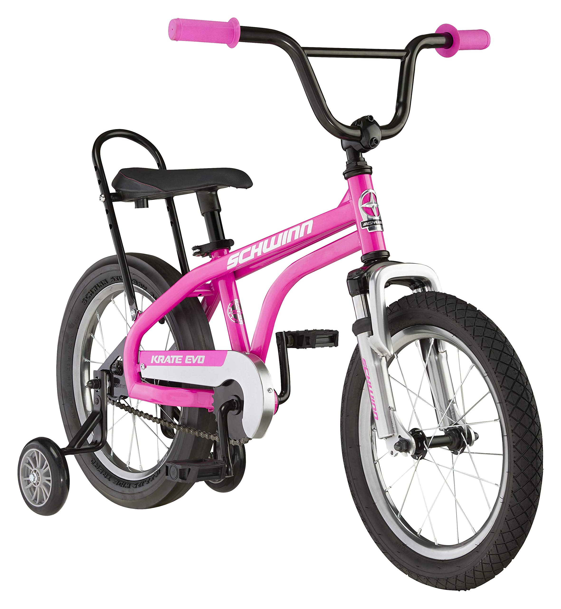 Schwinn Krate EVO Kids Bike for Boys and Girls Ages 3-5 Years, 16-Inch Wheels, Rider Height 38 to 48-Inches, Removable Training Wheels, Rear Coaster Brake, Blue