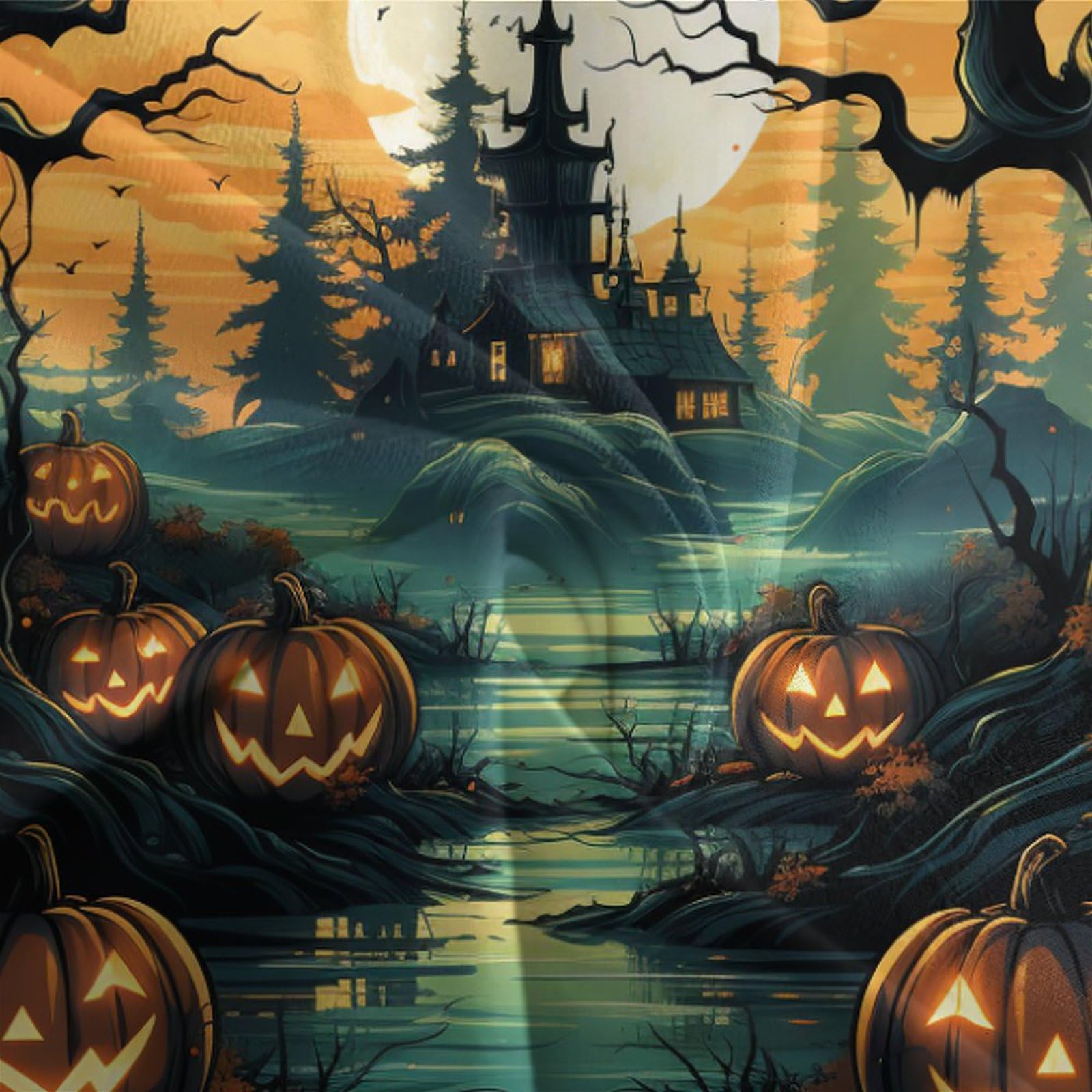 EVMILA Halloween Comforter Covers Duvet Cover Quilt Cover 3D Print Pumpkin for Teens and Adults with Pillow Cases with Zipper Closure Soft Microfiber Bedding Set 3 Pieces Queen(228x228cm)