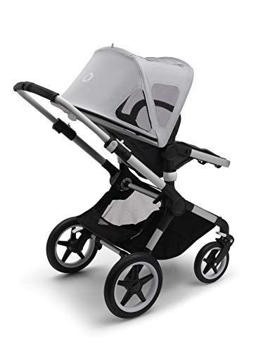 Bugaboo Fox/Cameleon/Lynx Breezy Sun Canopy Stroller Accessory with UPF 50+ Sun Protection and Ventilation Panels, Misty Grey