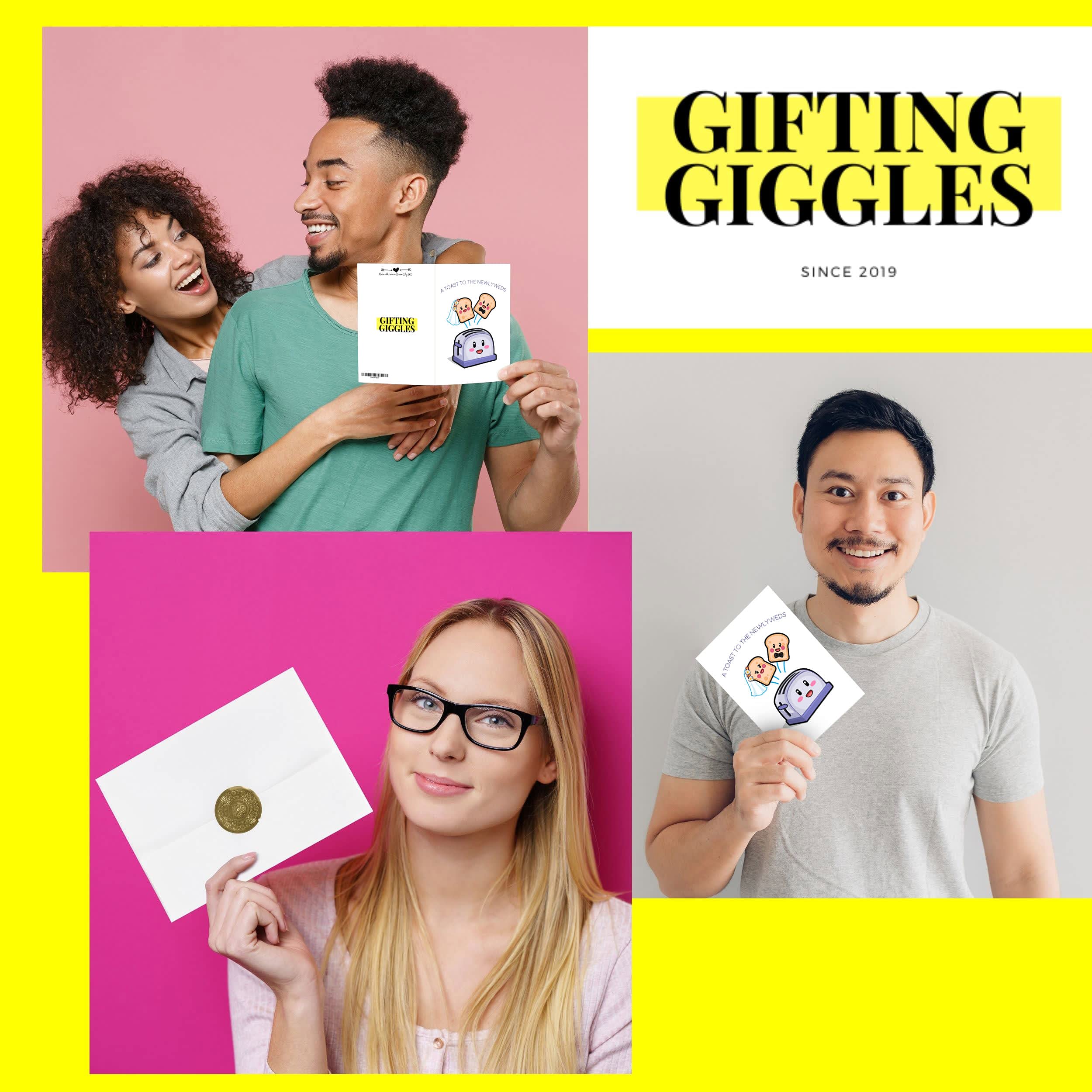 GIFTING GIGGLES Funny Wedding Card for couple | Newly Weds | Marriage Card for Couple | Wedding Day Congrats Gift | Congratulations Card | Premium Quality with Envelope and Seal
