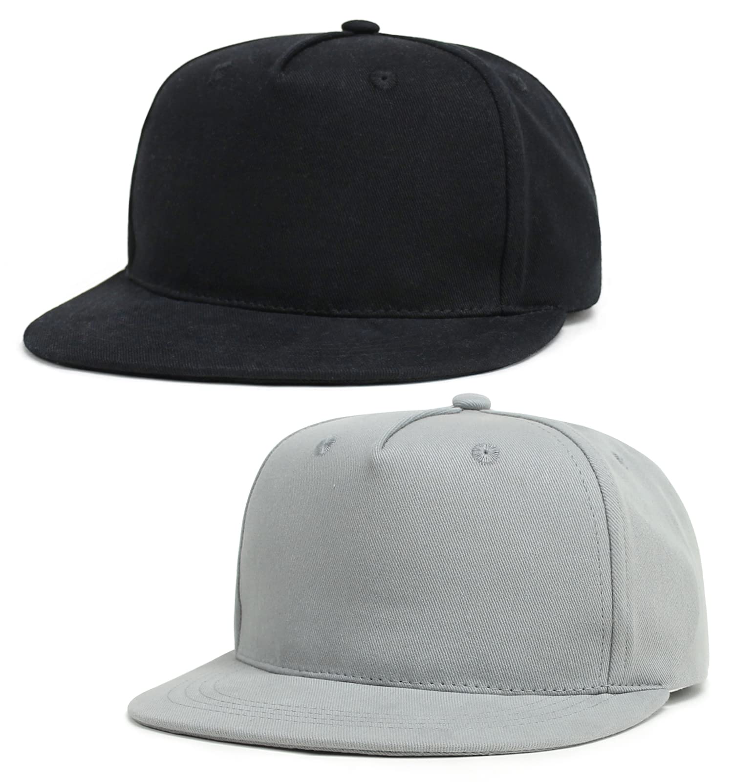 LAPI.ZAPI 2 Pack Toddler Baseball Hat for Boys Girls Snapback Cap Adjustable Cotton Dinosaur Hats Kids 1-5 Years (2-5 Years, 2pack Black & Grey)