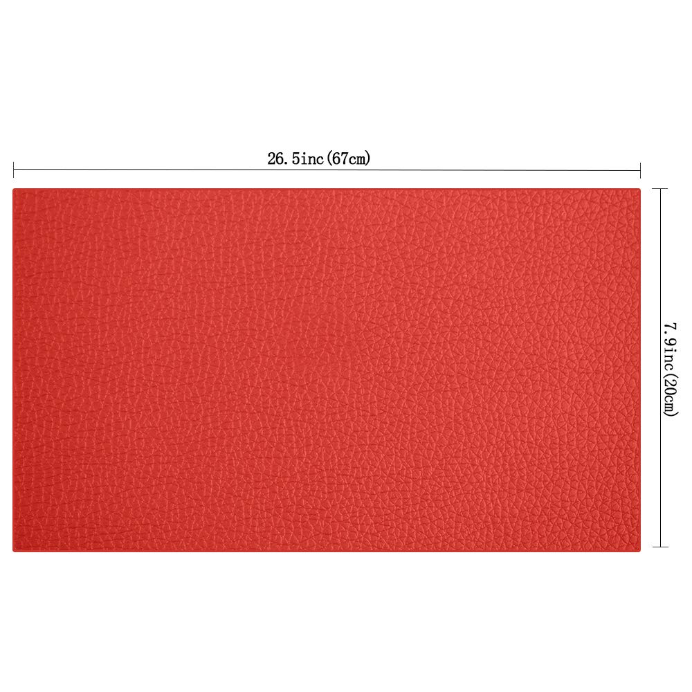 HGUAN Double Sided Faux Leather Sheets 7.9"X26.5",Used to Make Leather Earrings, Hair Bows, Sewing and Different DIY Projects (Red)