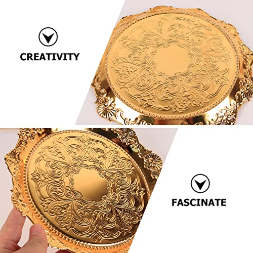 FOMIYES Turkish Ottoman Coffee Tea Beverage Serving Wavy Tray Gold