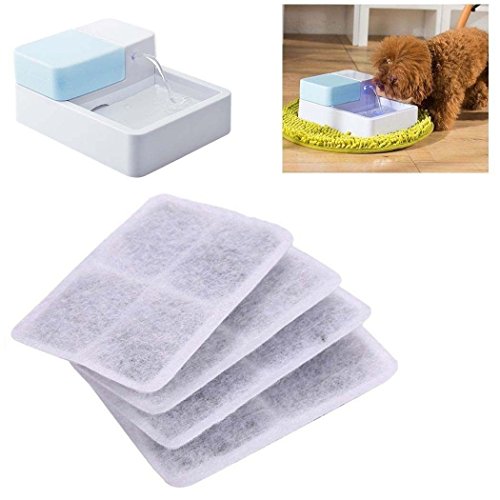 TOPCHANCES 4 Pcs Activated Carbon Filter Replace for Pet Dog Water Fountain (ctivated Carbon Filter)