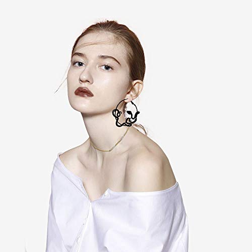 Black Gothic Jewelry Medusa Serpent Hoop Earrings Snake Circle Earrings Women