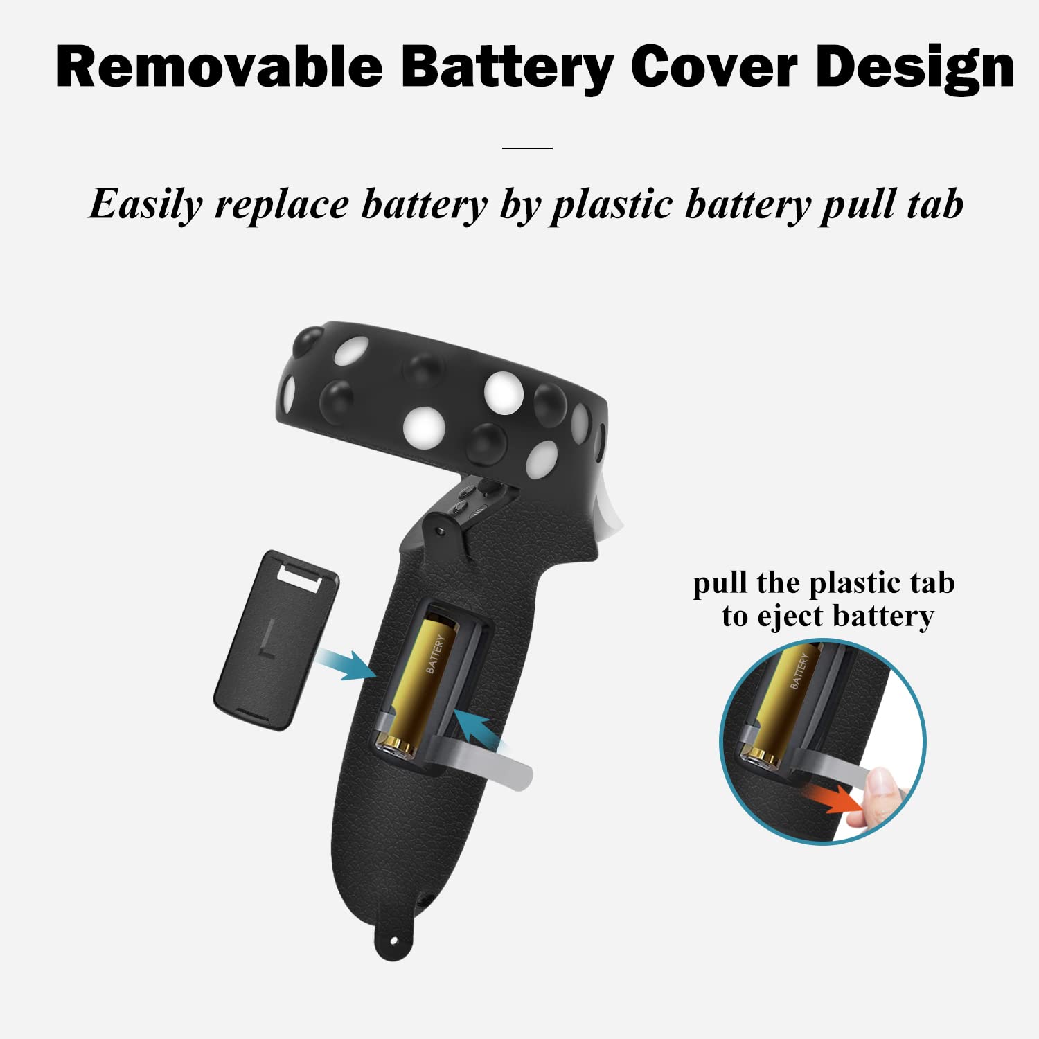 Controller Grips Cover for Oculus Quest 2, Lengthen Controller Grip Protector with Battery Opening for Oculus Quest 2 Accessories(Black)