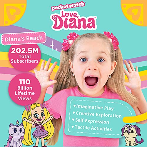 Horizon Group USA Love, Diana Water Reveal Pad, Love Diana Art Set, Less Mess Watercolor Kit, Includes 8 Page Activity Book, Refillable Water Pen, Water Reveal Activities & More, Great for Kids 3+