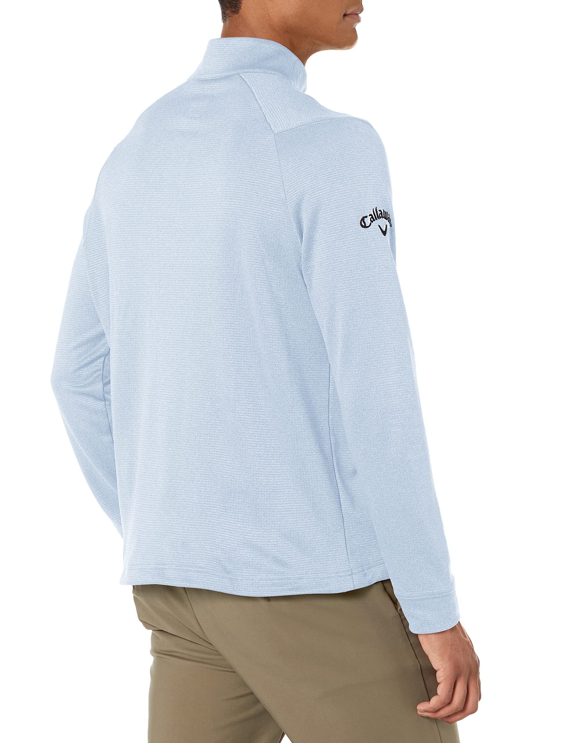 Callaway Men's Swingtech Waffle Midweight 1/4 Zip Long Sleeve Golf Base Layer, Lt Mountain Spring HTR, XX-Large