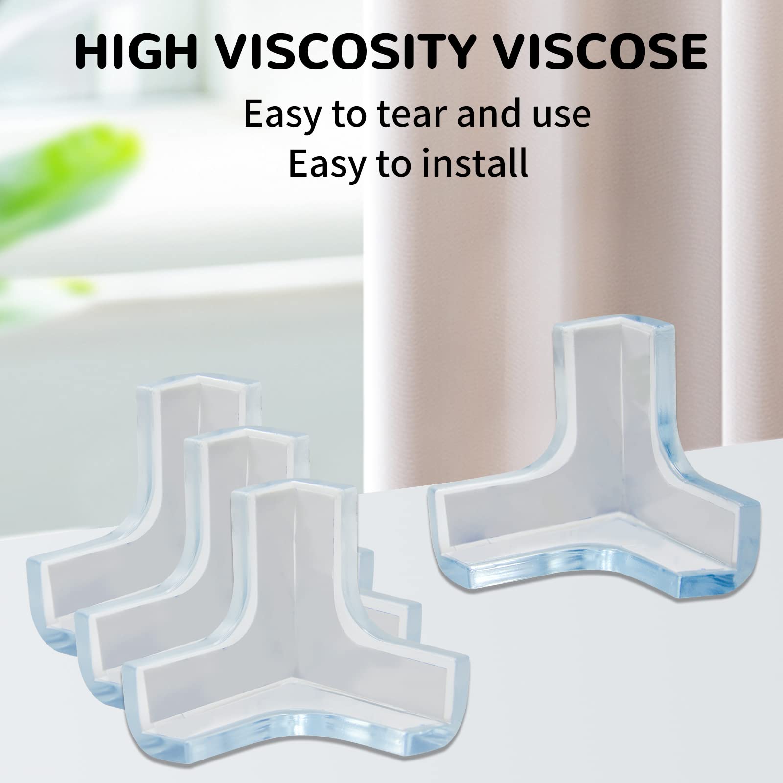 Corner Protector, 8 pc Clear Corner Guards, Safety Silicone Corner Protectors, Safety Bumpers to Cover Sharp Furniture & Table Edges, Transparent, Invisible