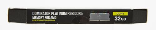 CORSAIR DOMINATOR PLATINUM RGB DDR5 32GB (2x16GB) DDR5 6000MHz CL36 AMD EXPO Intel XMP iCUE Compatible Computer Memory – Gray (CMT32GX5M2D6000Z36)