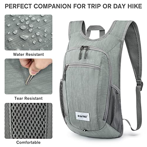 G4Free 10L/15L Hiking Backpack Lightweight Packable Hiking Daypack Small Travel Outdoor Foldable Shoulder Bag(Grey)