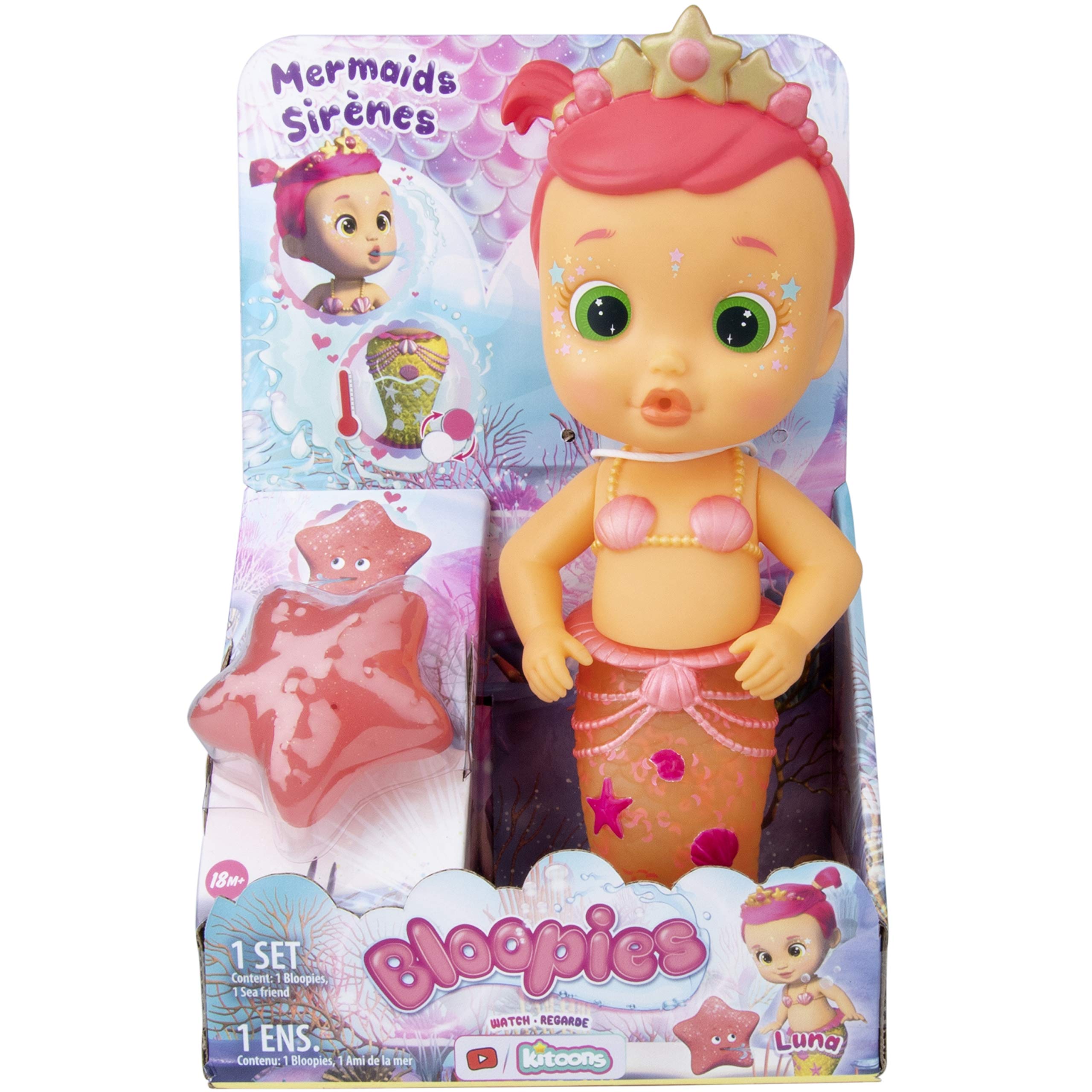 Bloopies Mermaids Sunny - Bath Toy, Waterplay Toy for Kids Ages 18 Months Old & Up